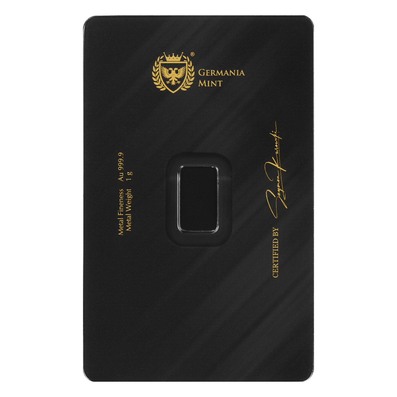 Home Germania Mint Gold Minted Bar in Assay Card – 1g