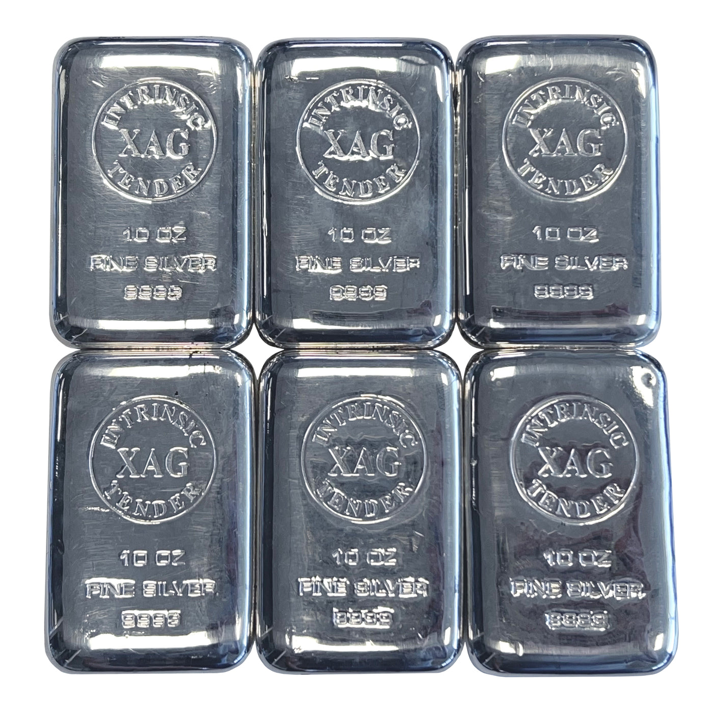 Intrinsic Tender XAG Cast Silver Bar – 10oz — Bulk Bullion